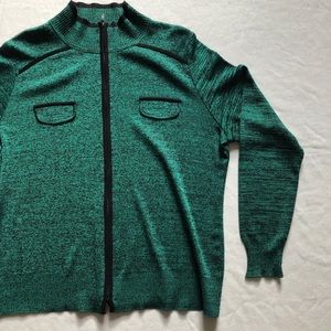 Misook | Sweaters | Exclusively Misook Green Sweater Szm Zippered Up ...
